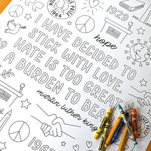 JUMBO Martin Luther King Jr. Coloring Poster, MLK Day, Martin Luther ...