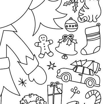 JUMBO Christmas Coloring Poster, GIRL Elf Coloring Page, Doodle ...