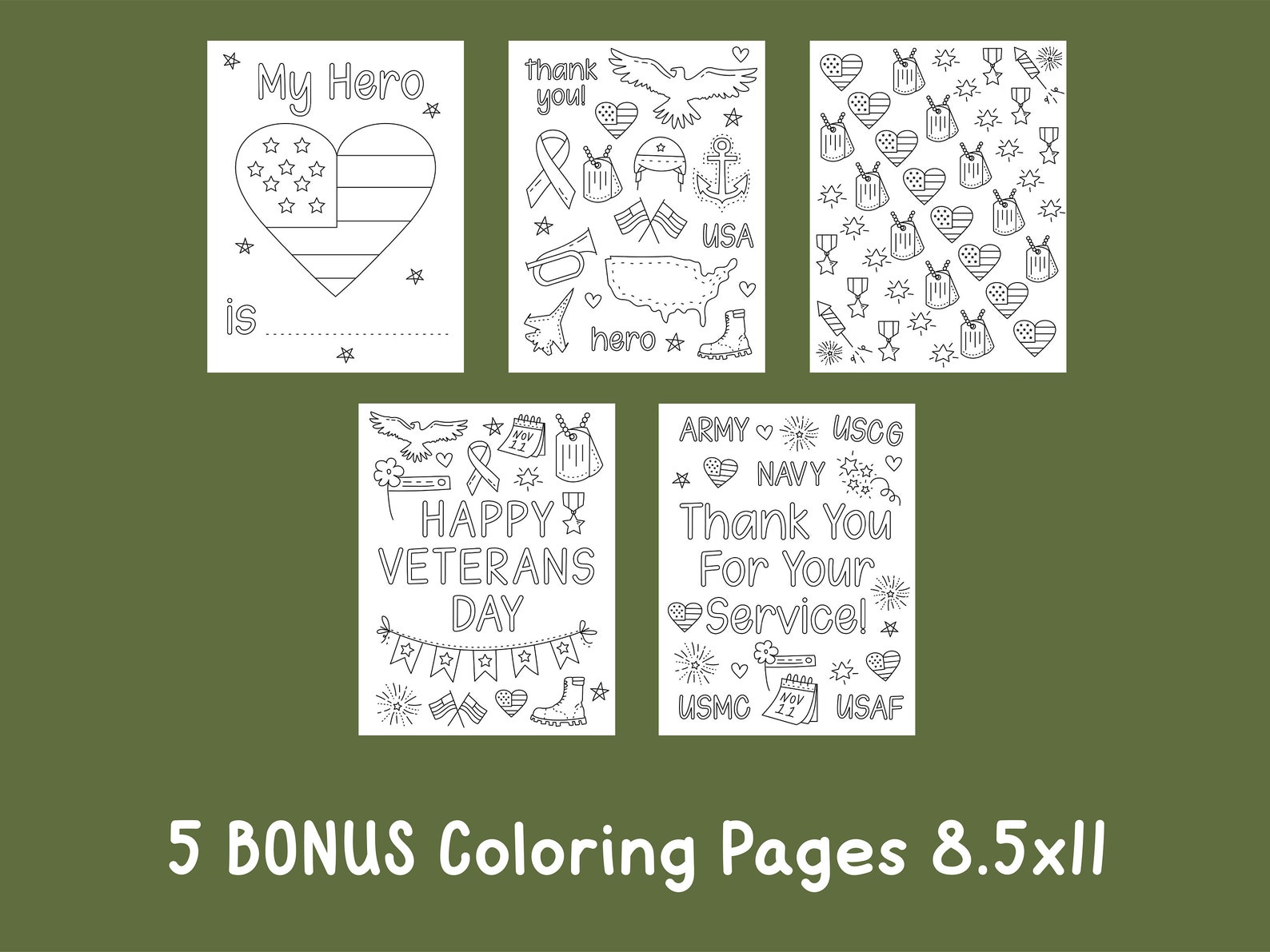 Jumbo Veterans Day Coloring Poster: Kids Activity (PDF) - Etsy