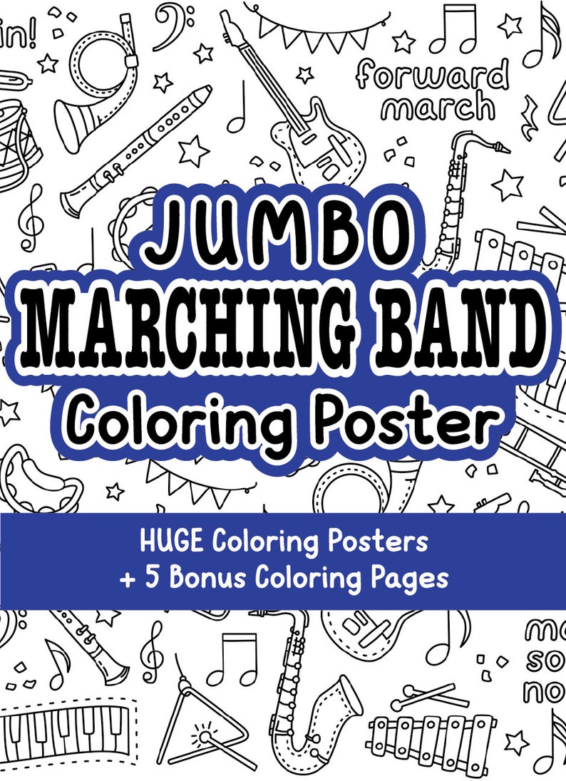Jumbo Marching Band Coloring Poster: School Music Activity (PDF) - Etsy