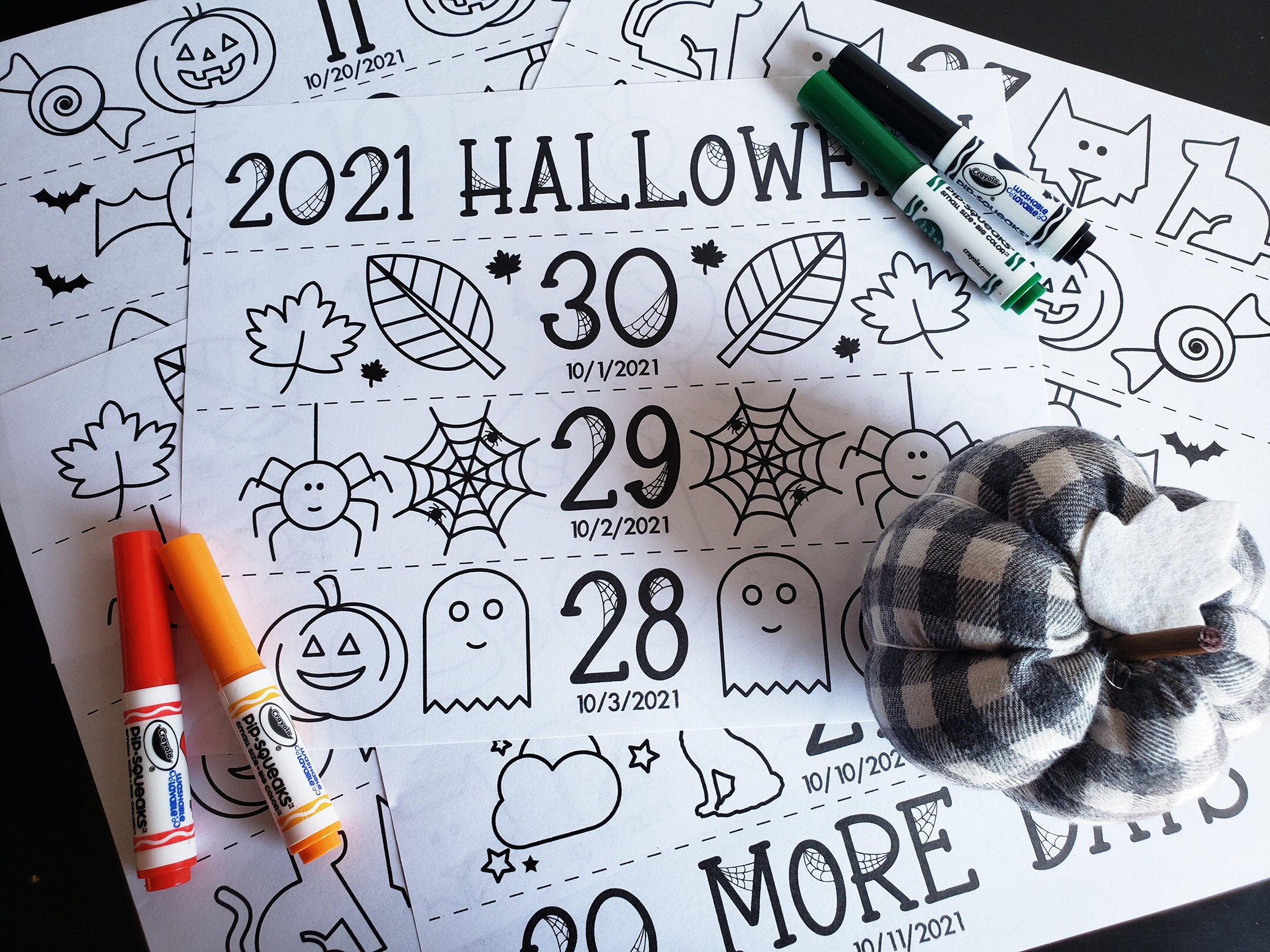Halloween Countdown Coloring Page, Countdown Chain Printable, Days ...