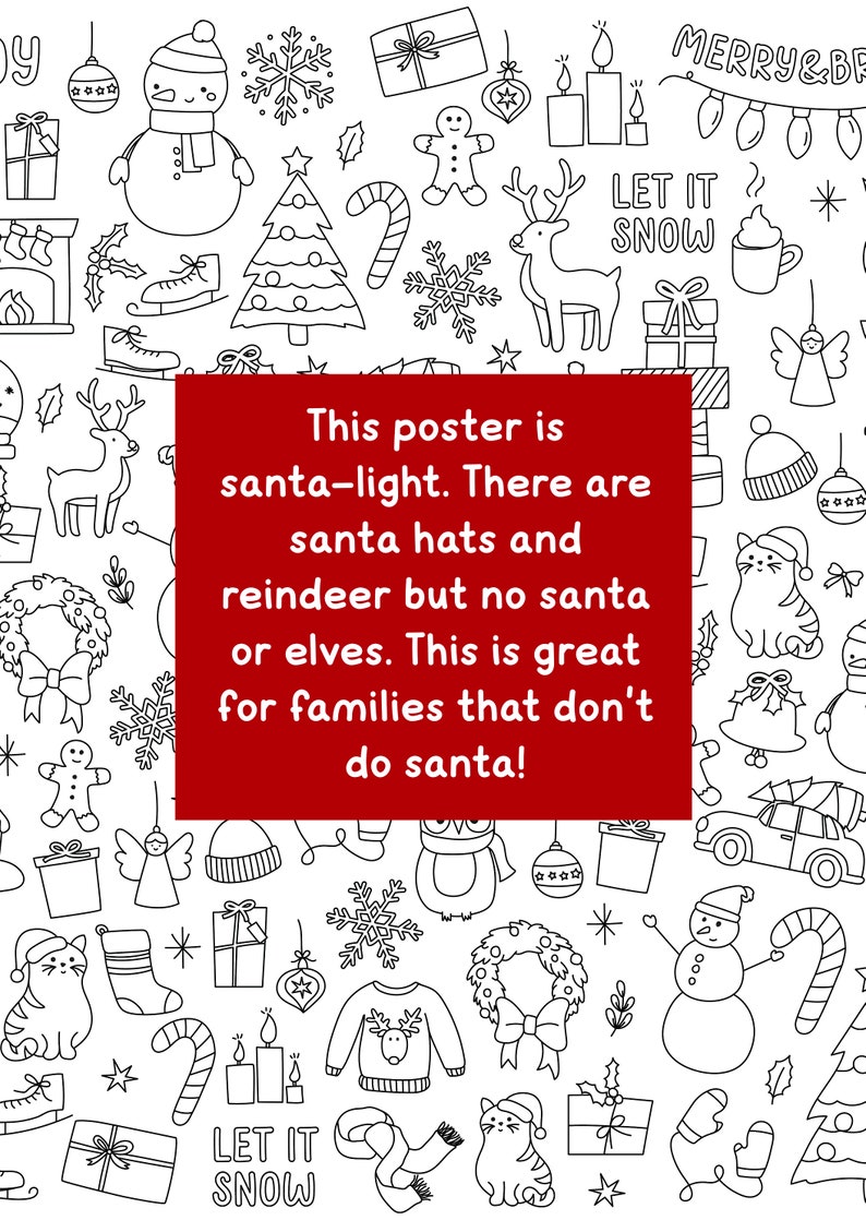 JUMBO Winter Coloring Poster, Christmas Coloring Banner for Kids ...