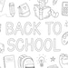 JUMBO Back to School Coloring, Coloring Page Banner, First Day of ...
