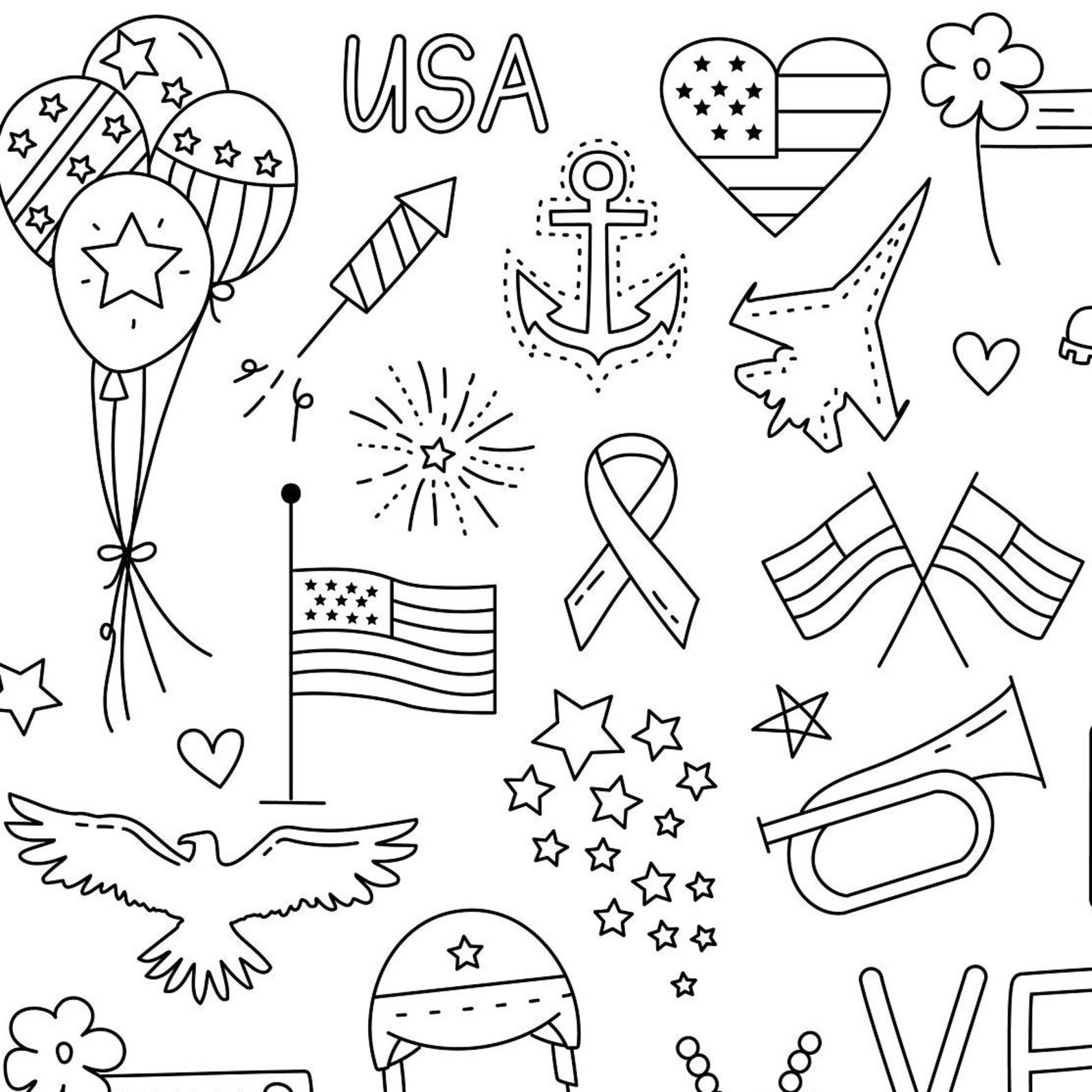 Jumbo Veterans Day Coloring Poster: Kids Activity (PDF) - Etsy