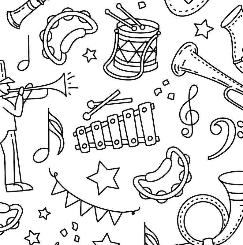 JUMBO Marching Band Coloring Poster Coloring Page Banner - Etsy