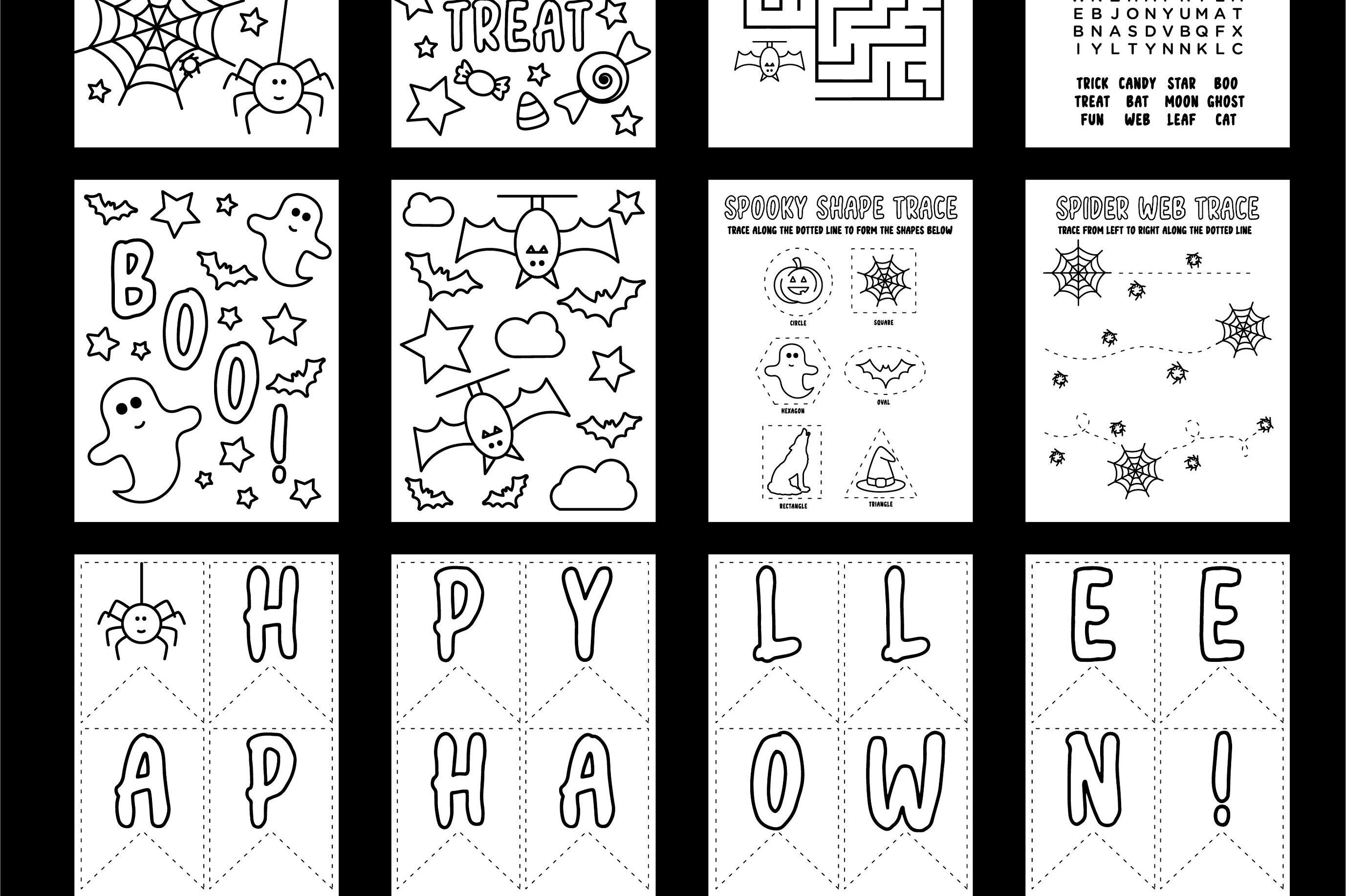 16 Halloween Activity Sheets for Kids, Halloween Party, Halloween ...