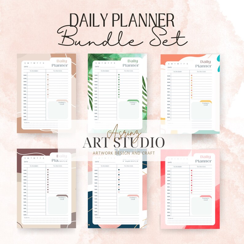 Daily Planner 6 Template Size A4 and A5 Ready to Print - Etsy