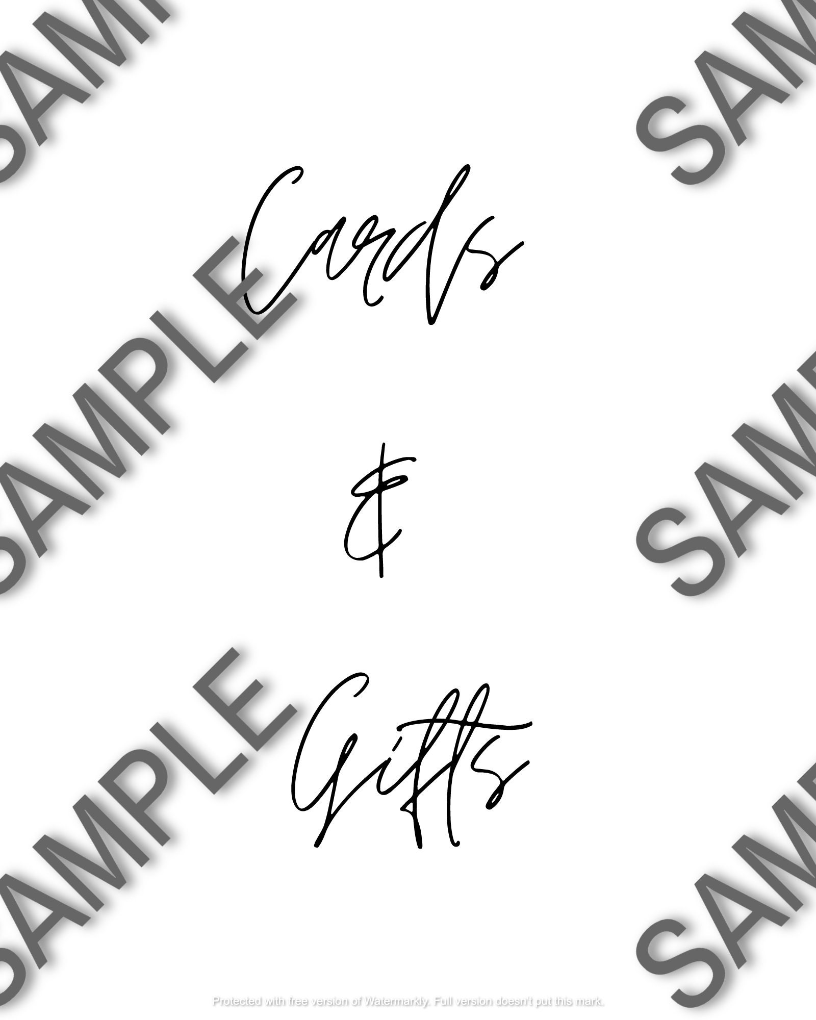 Cards & Gifts 8x10 Digital File Printable Sign for Weddings, Parties ...