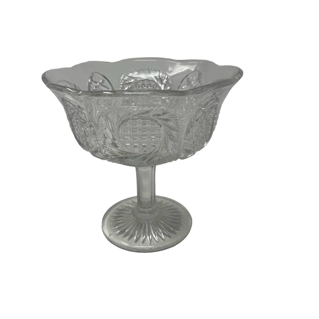 Antique EAPG Tall Compote Mckee Glass Company, Sunburst Aztec Sunburst ...