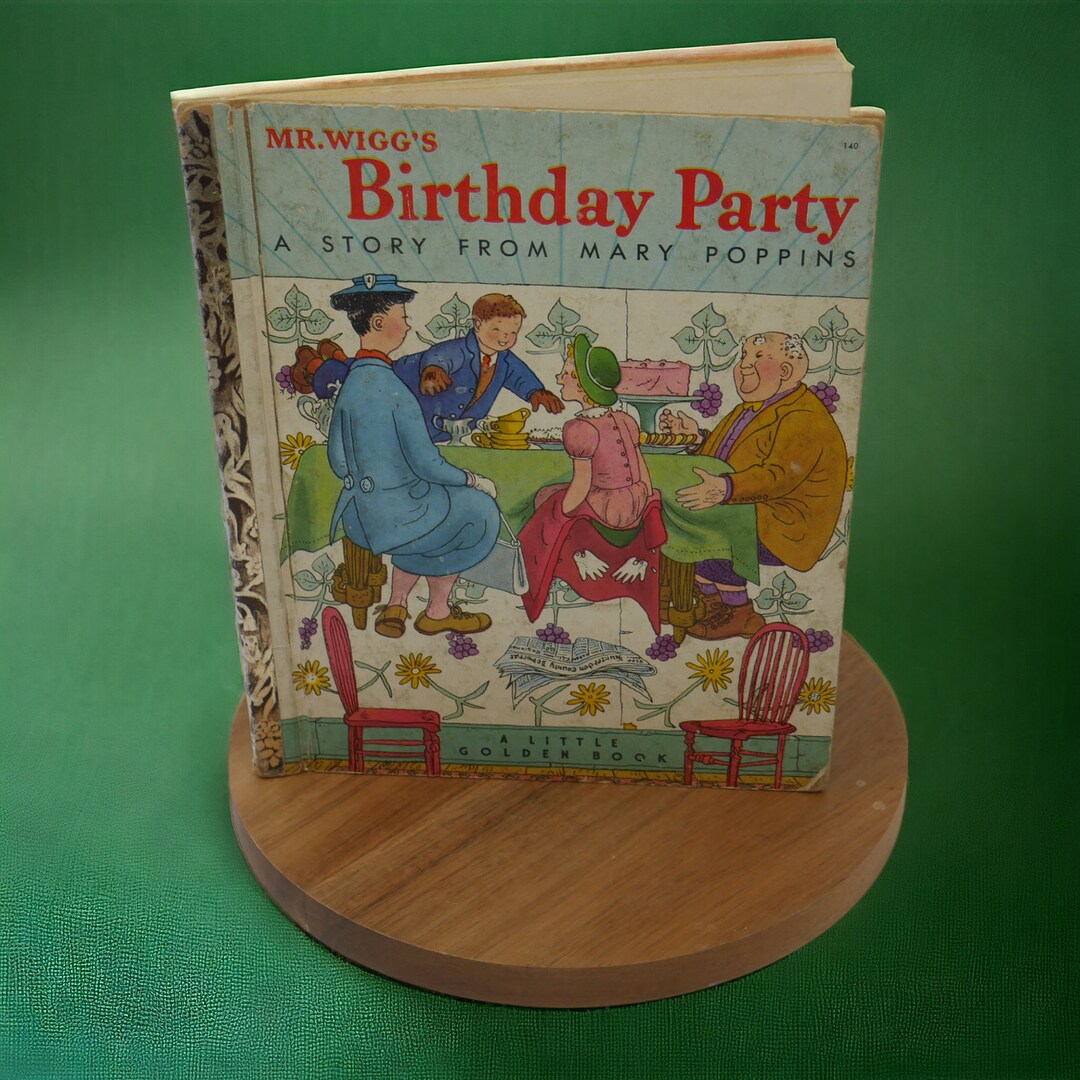 Vintage Little Golden Book Mary Poppins 1952 Mr Wiggs Birthday Party ...