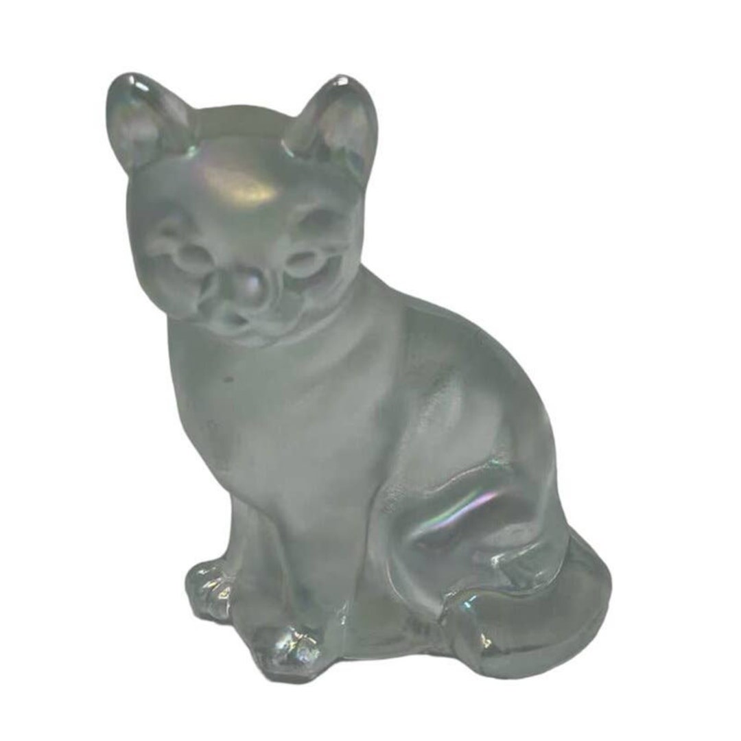 Fenton Vintage Iridescent Carnival Glass Cat Figure BENEFITS - Etsy