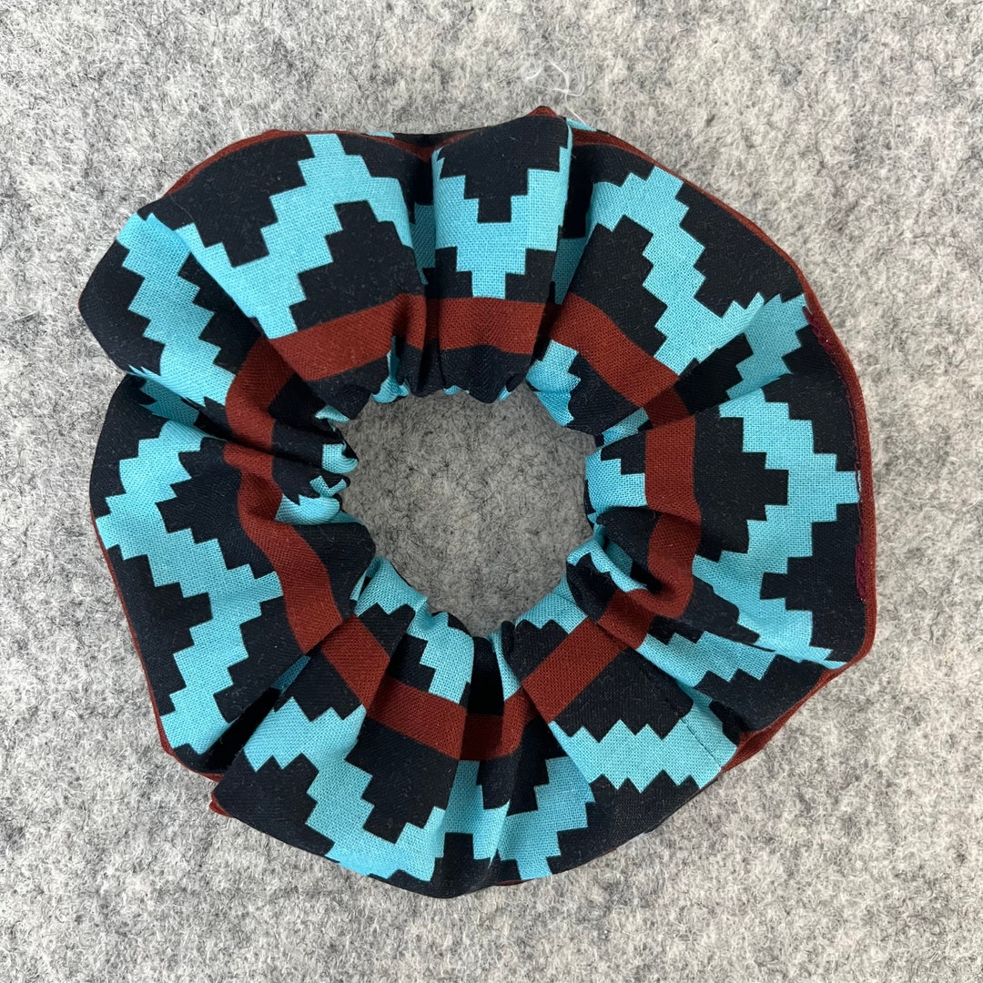 Cotton Navajo Basket Dazzler Scrunchie White Background Hair Tie Bun ...