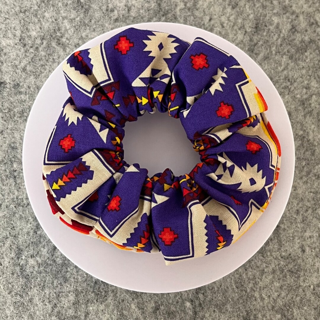 Cotton Purple Native Cross Design | Scrunchie | Hair Tie | Bun Holder ...
