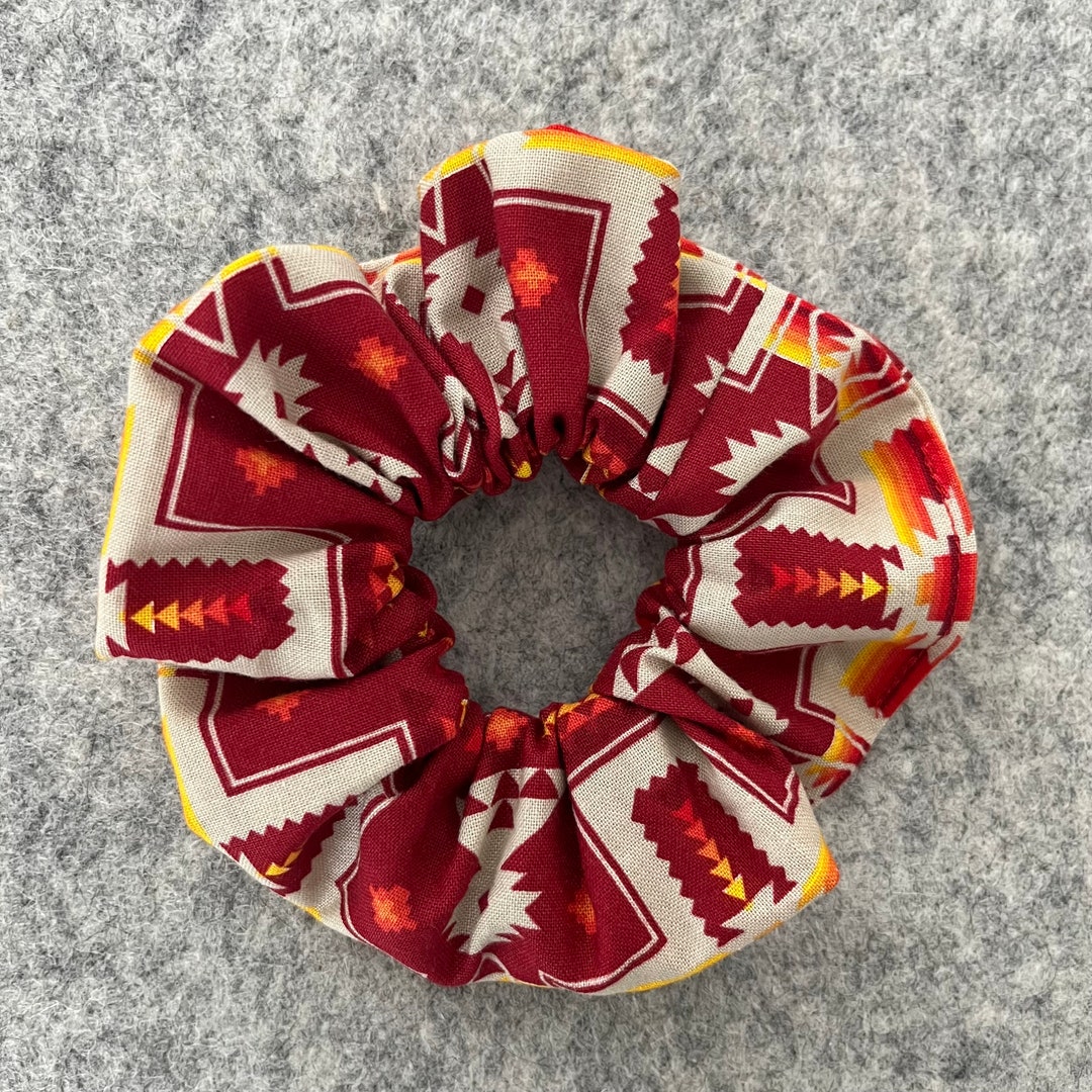 Native Trade Blanket Design Terracotta Color Cotton Scrunchie Hair Tie ...