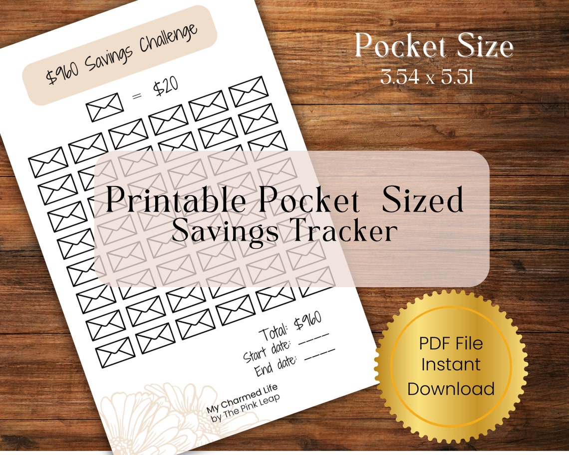 Cute Savings Tracker Printable Savings Tracker Downloadable Savings ...