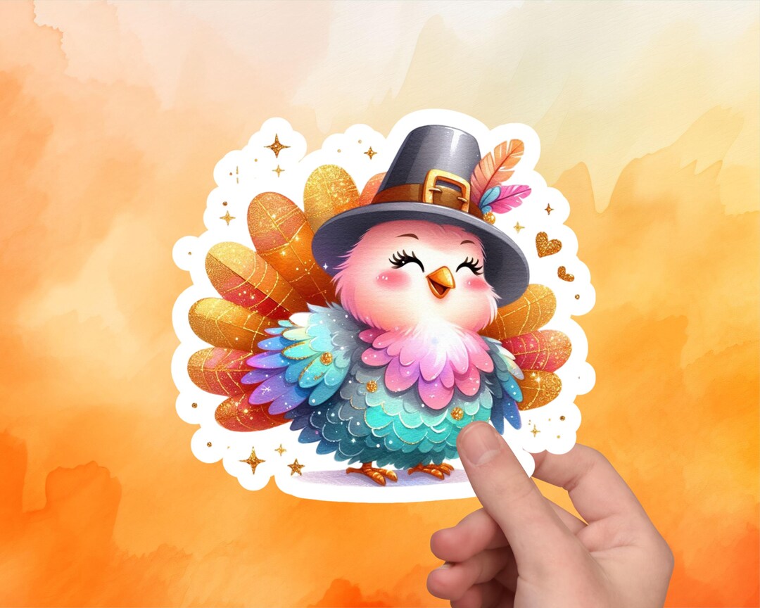Cute Pastel Turkey Planner Stickers Pastel Fall Turkey Unique Fall ...