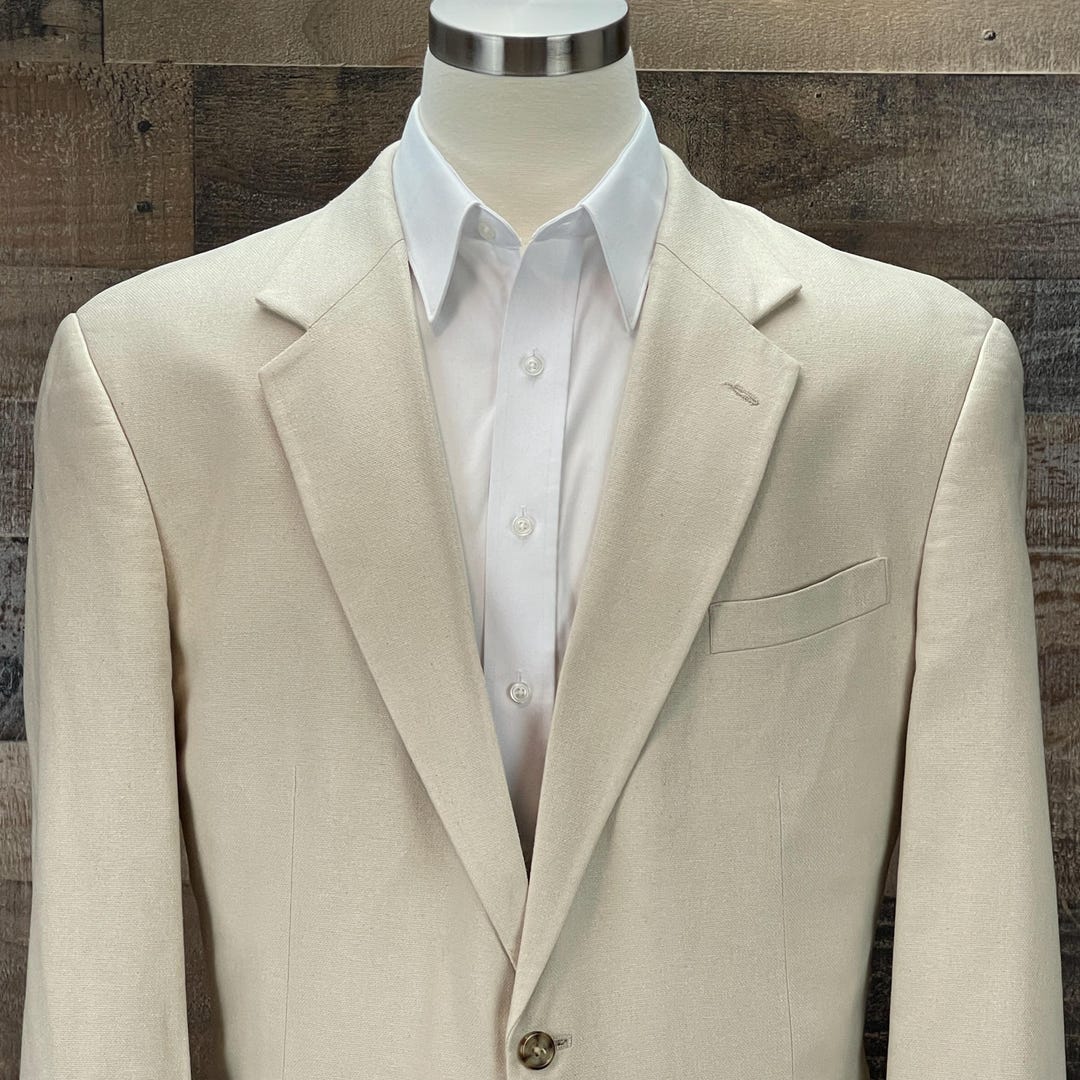 Vintage Oscar De La Renta Silk Blazer | 46L | 100% Silk Jacket | Cream ...