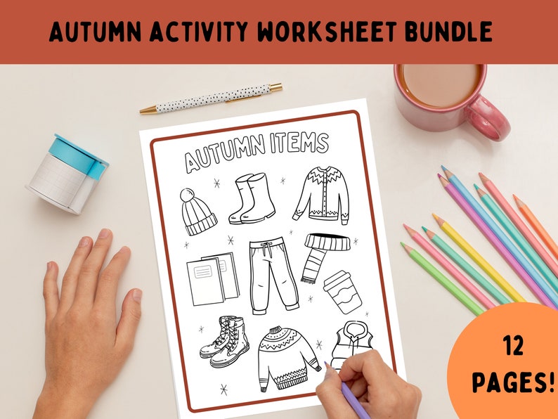 Autumn Children's Workbook Printable Printable Fall - Etsy