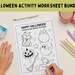 Printable Halloween Activity Worksheets, Halloween Coloring, Halloween ...