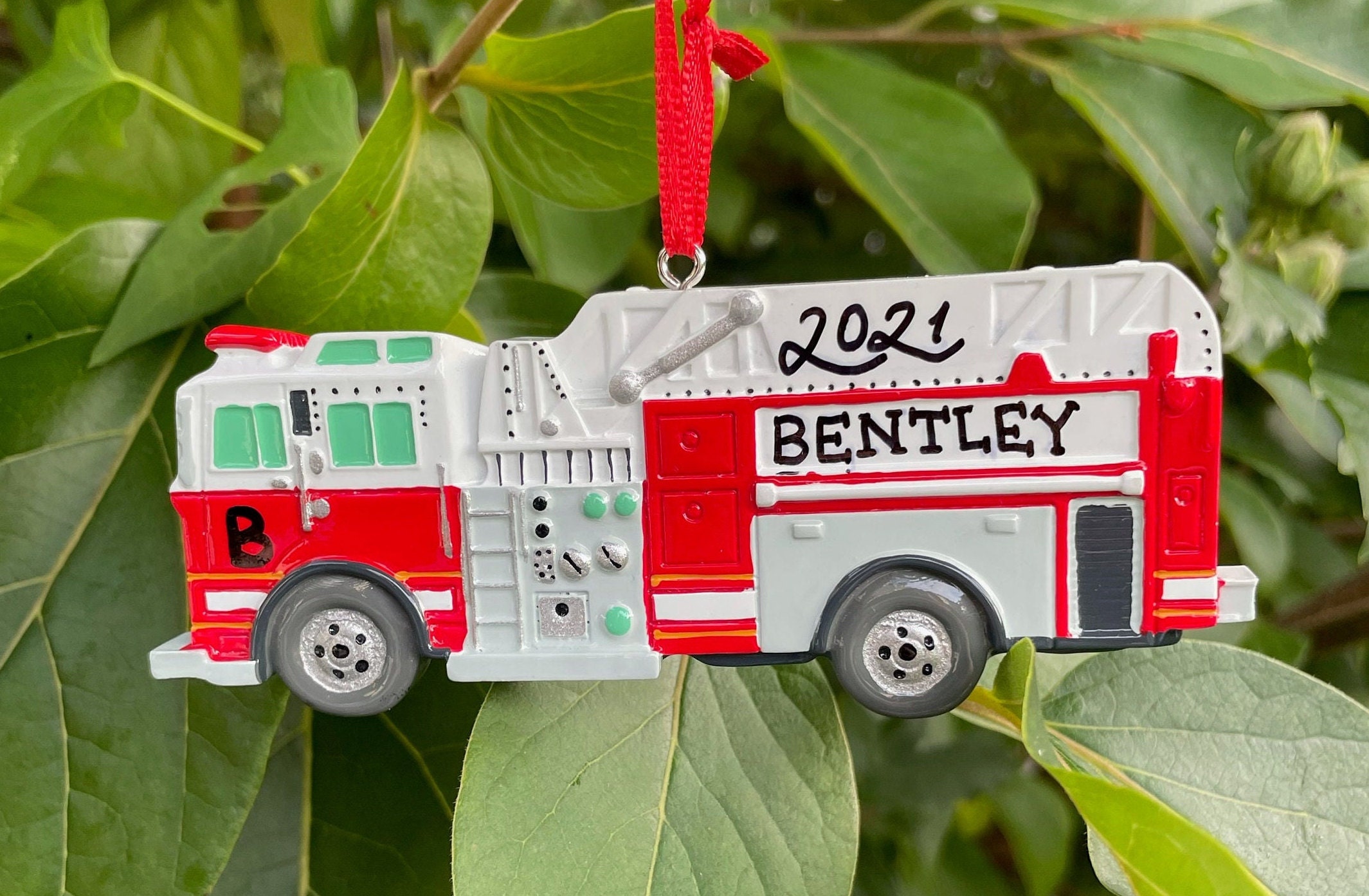 Fire Truck Hero Personalized Custom Christmas Ornament | Etsy
