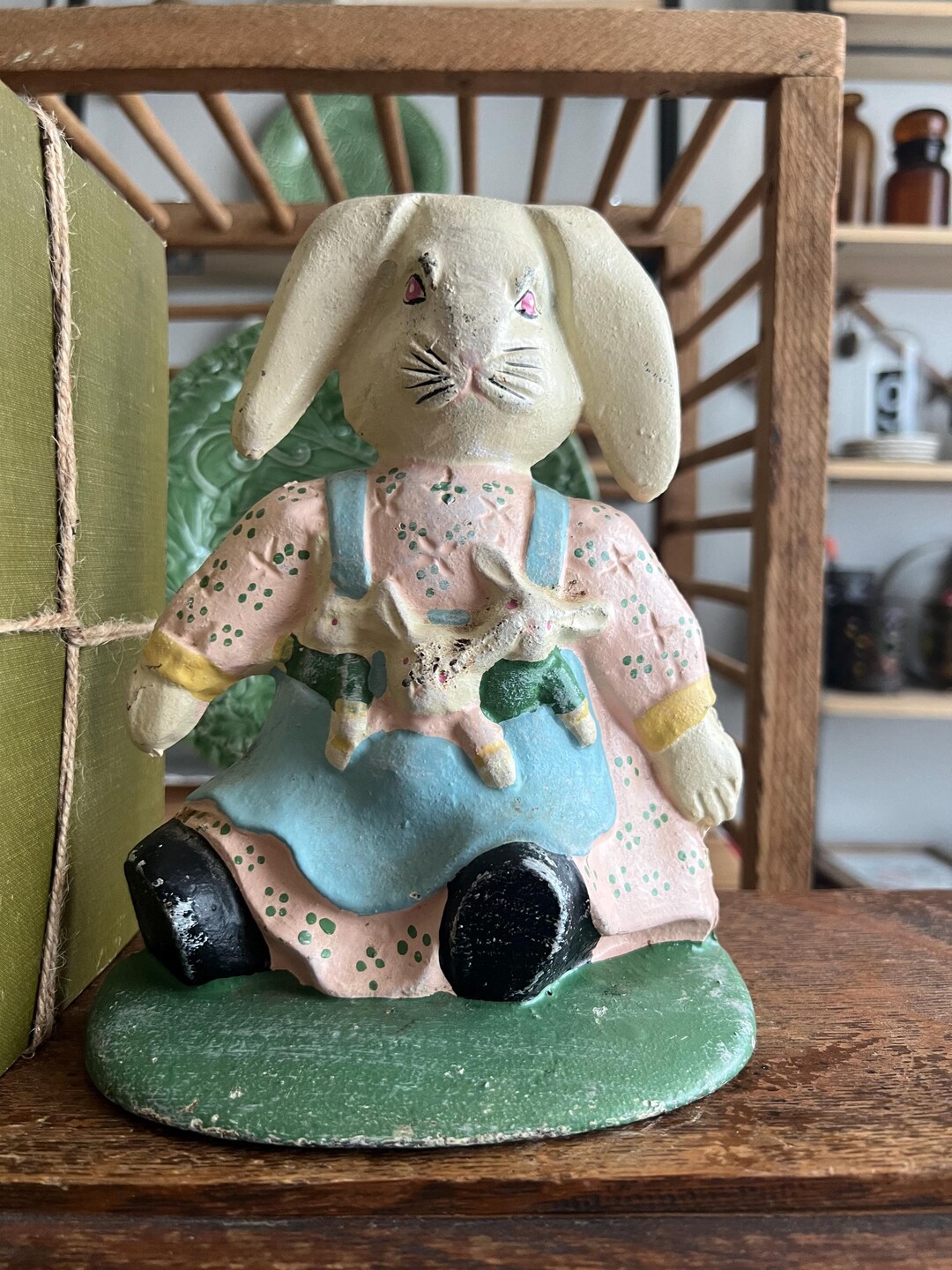 Vintage Cast Iron Bunny Door Stop - Etsy