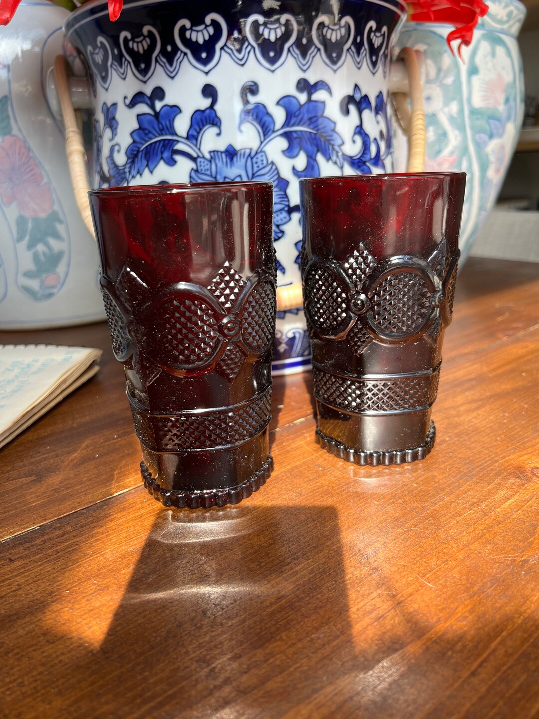 Avon Ruby Red Tall Beverage Glass/ Set of 2 - Etsy