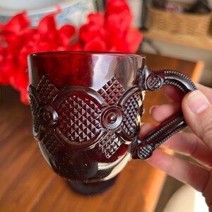 Avon Ruby Red Glass Cup and Saucer - Etsy