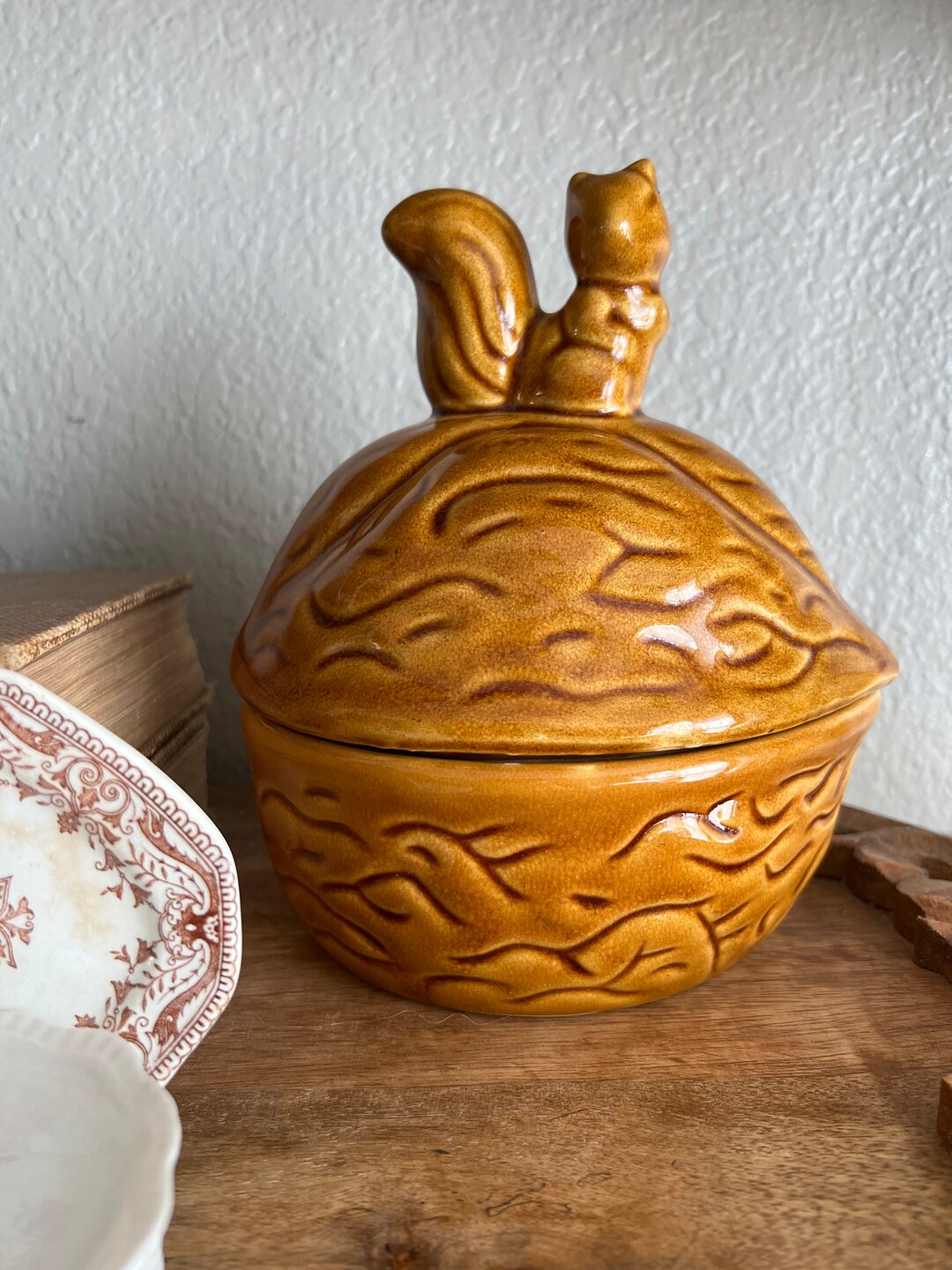 Vintage Squirrel and Nut Lidded Jar - Etsy