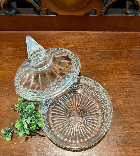 Vintage Cut Glass Candy Dish | Etsy