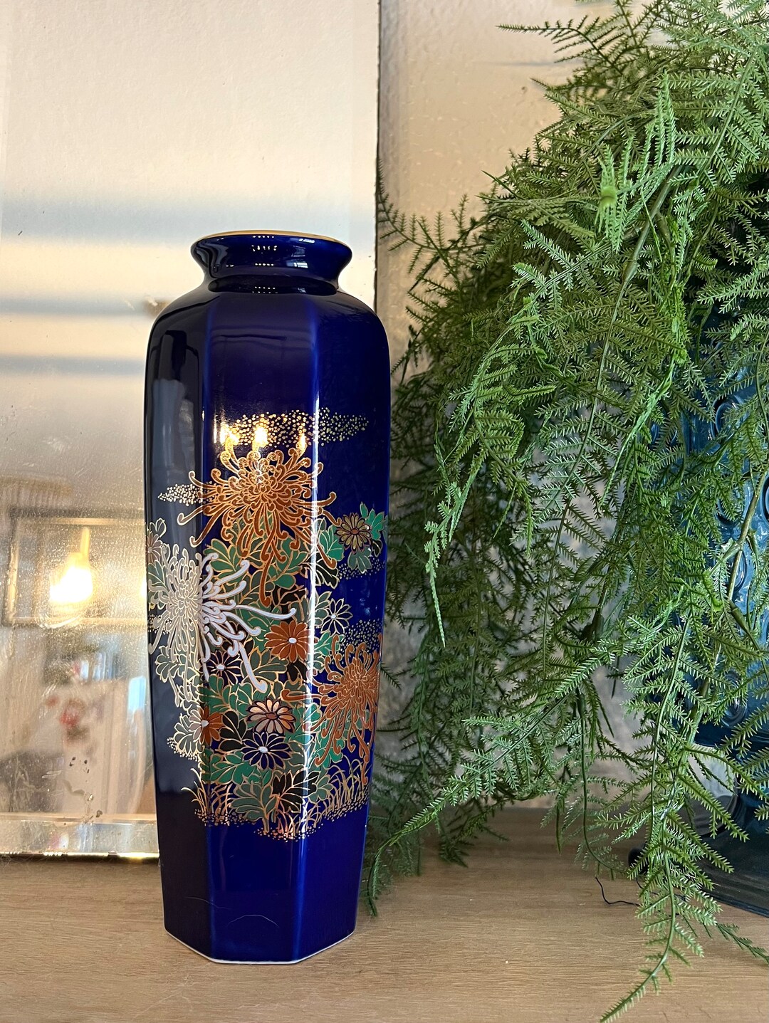 Cobalt Blue Asahi Japan Vase - Etsy