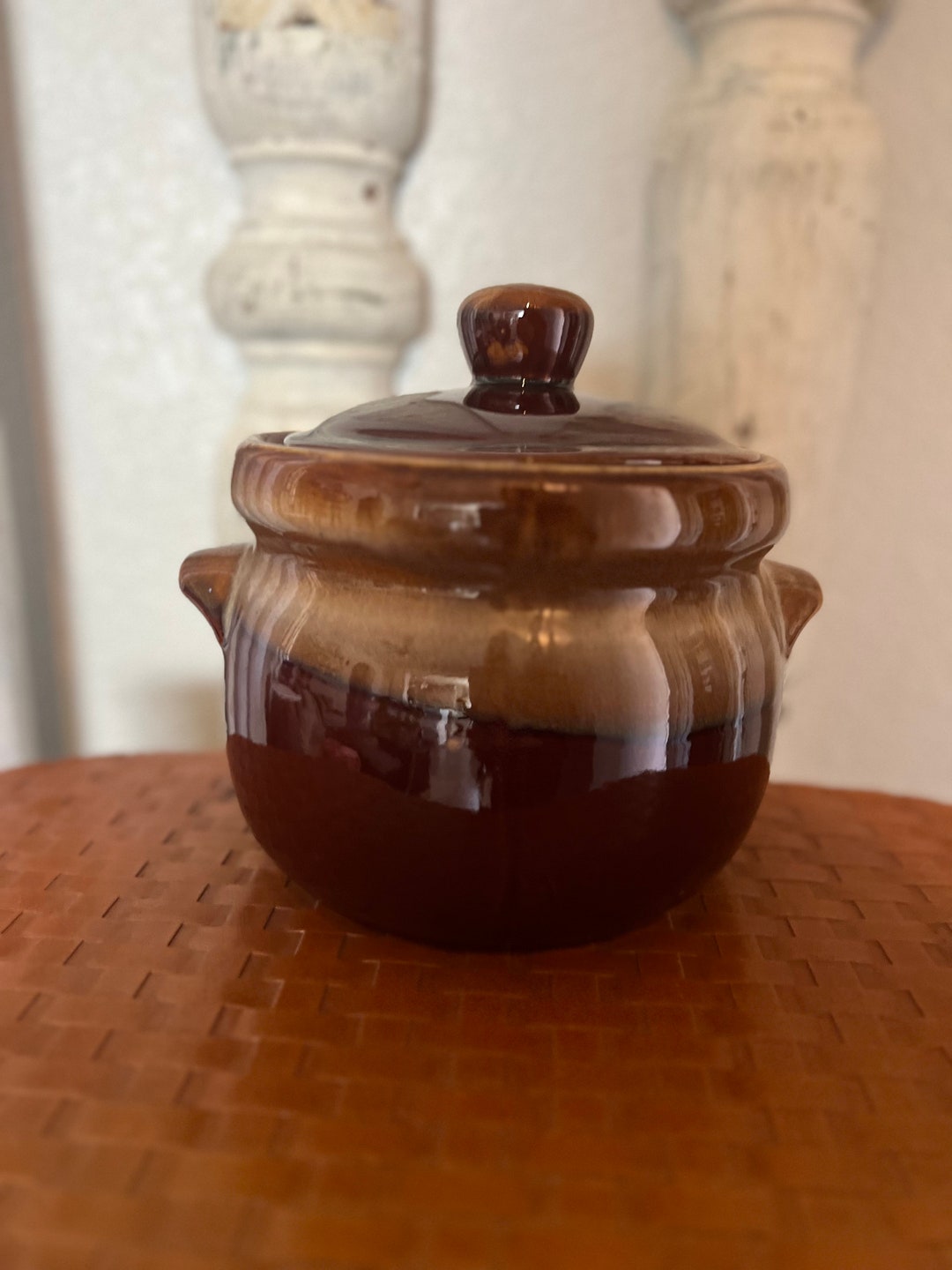 Vintage Stoneware Lidded Jar Taiwan - Etsy