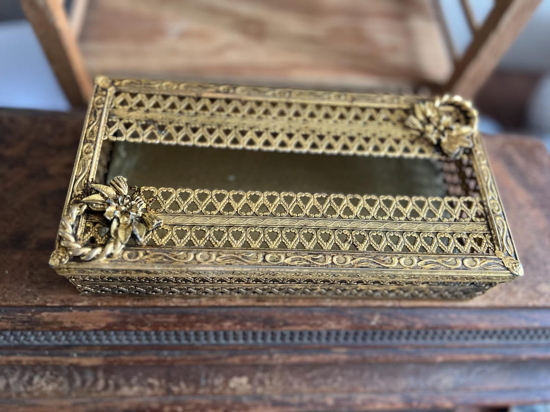 Gold Filigree Tissue Holder - Etsy