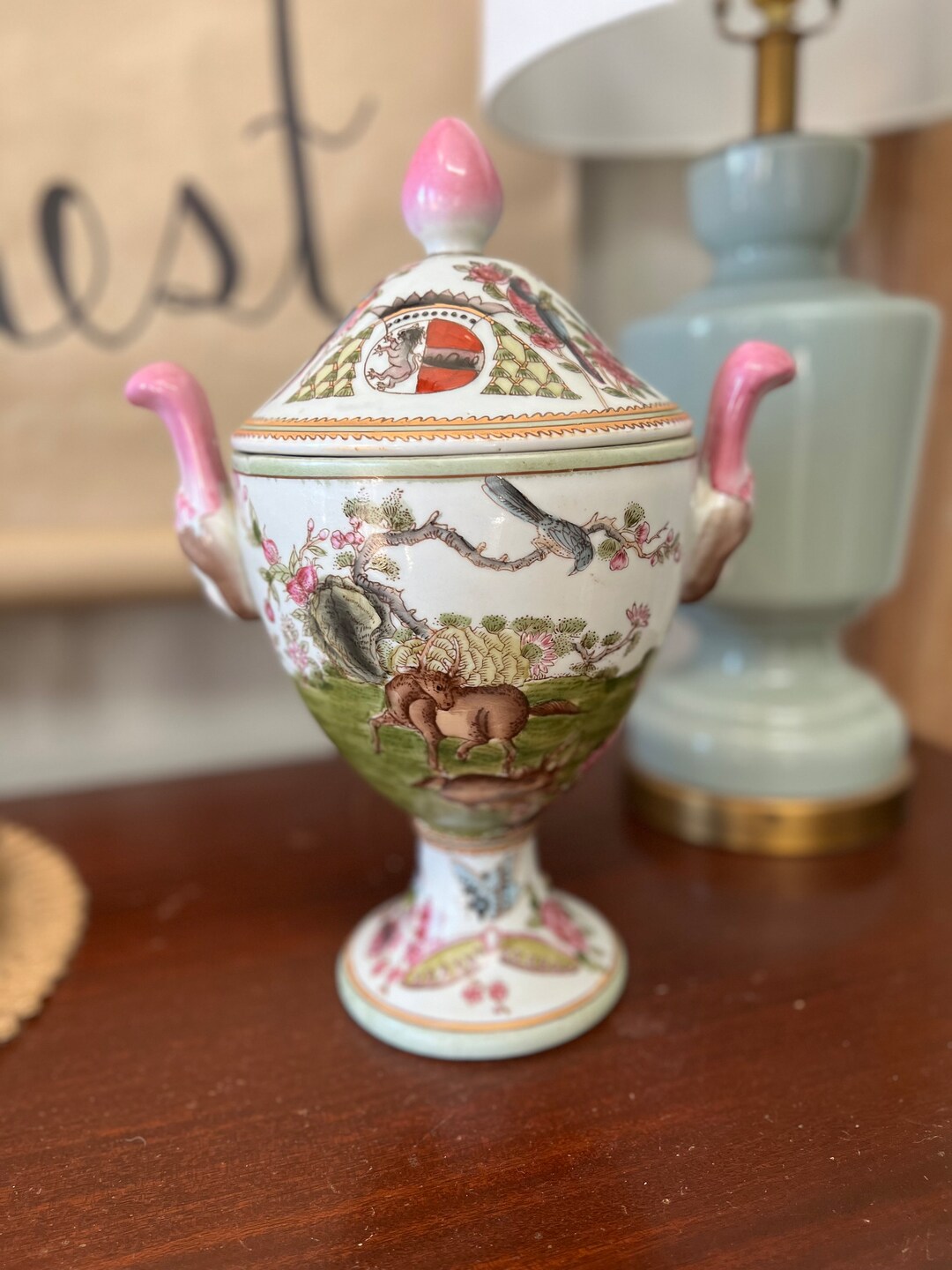 Vintage Quan Yin Hamd Painted Ginger Jar/urn - Etsy