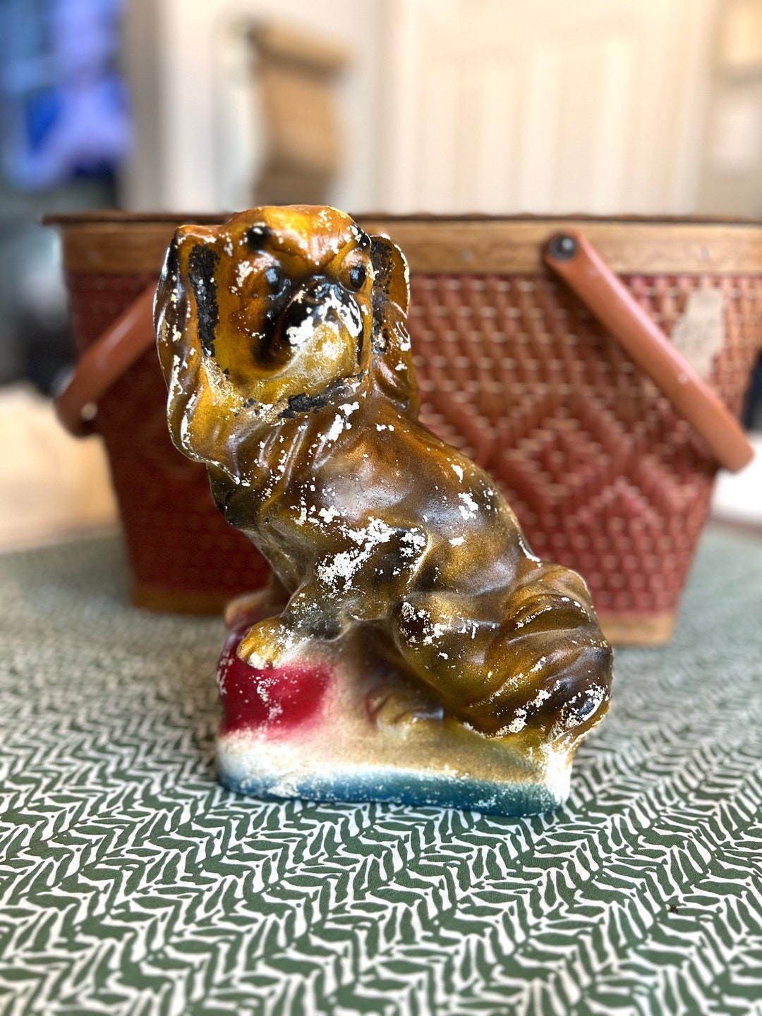 Vintage Chalkware Staffordshire Spaniel - Etsy