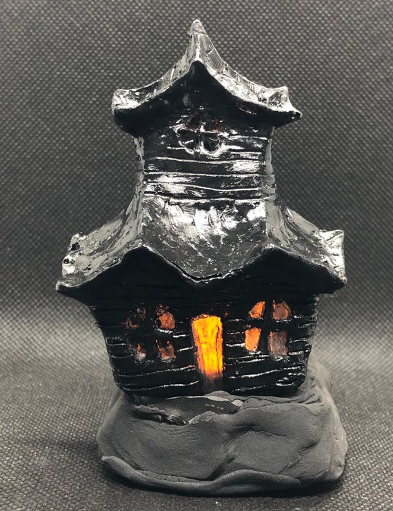 Handmade Haunted House Halloween Mini Light up Miniature - Etsy