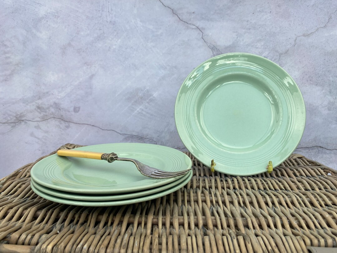 Woods Ware Beryl Green Side Plates, Utility Ware Tea Plates, Set of 4 ...