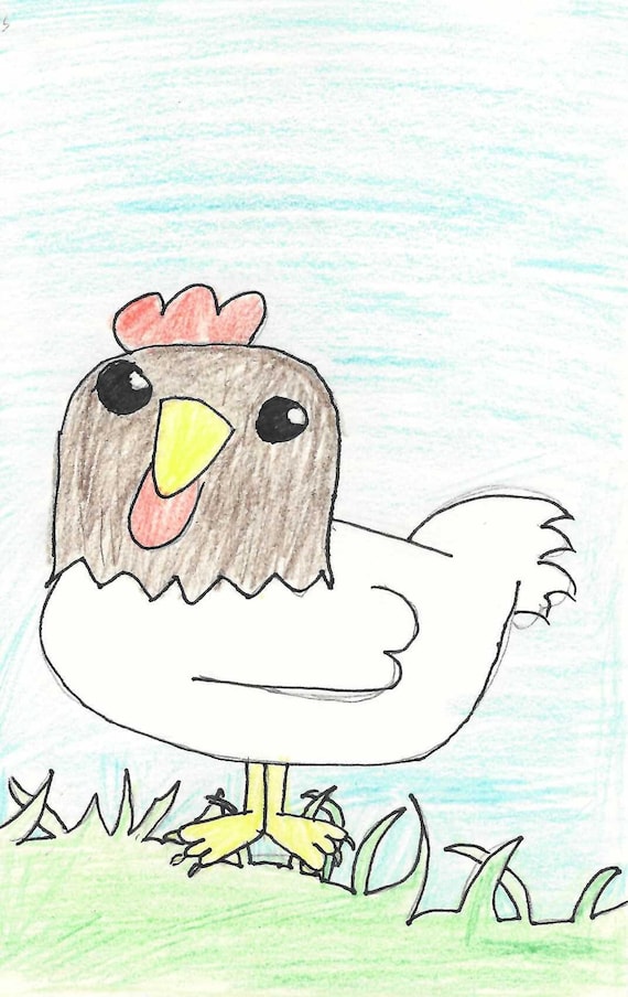 Chicken Colored Pencil Drawing | Etsy