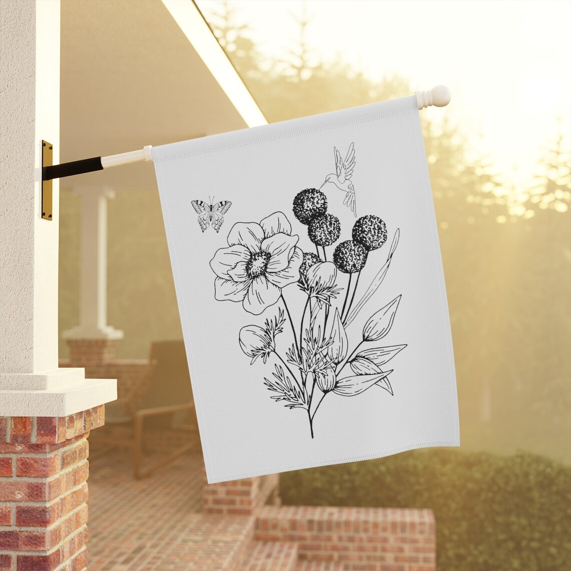 Hummingbird and Butterfly Floral Garden & House Banner - Etsy