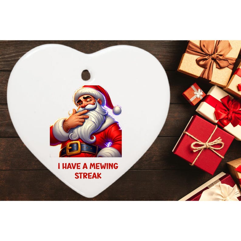 Santa Mewing Streak Ornament, Funny Kids Slang Christmas Gift, Trendy ...