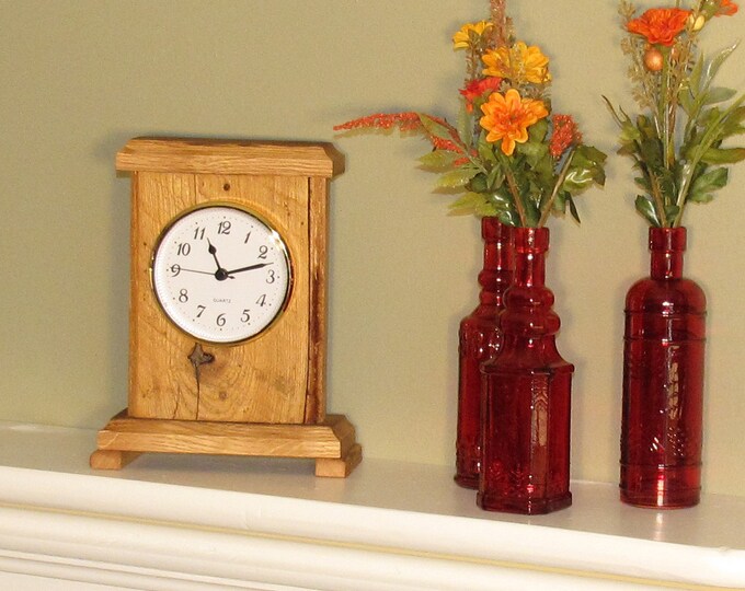 Reclaimed Barn Wood Mantle Clock - Etsy