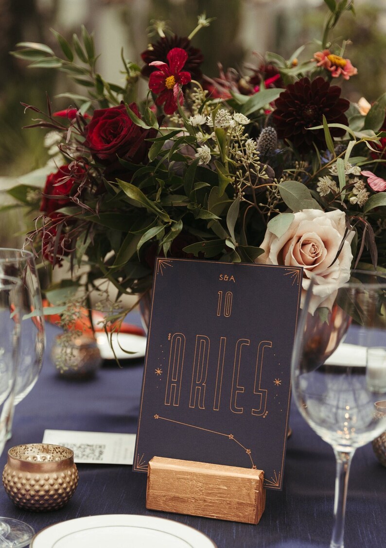 Art Deco Celestial Wedding Table Numbers With Foiled Astrology - Etsy