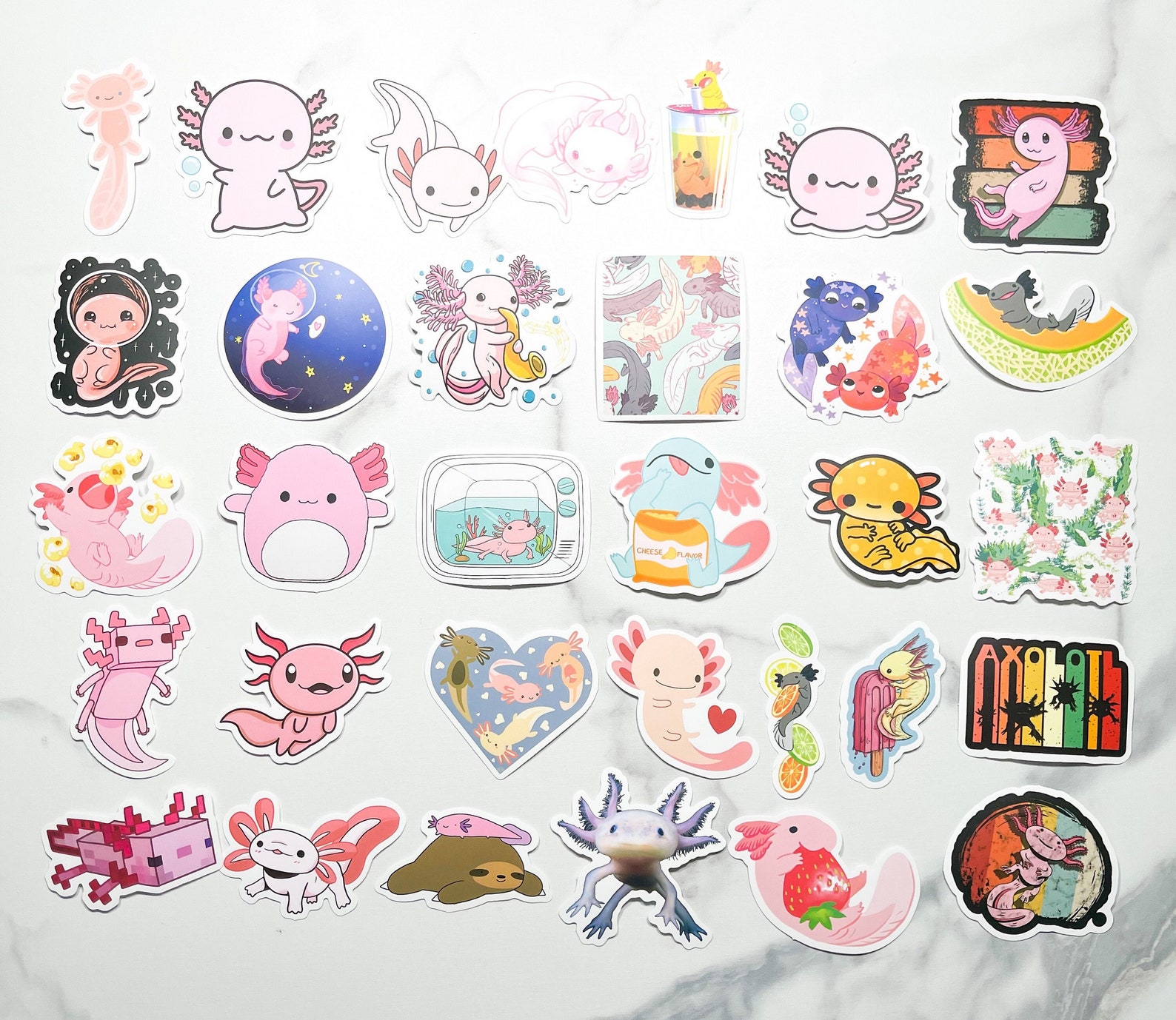 Axolotl Laptop Sticker Pack Axolotl Sticker Bomb Waterproof Decal ...