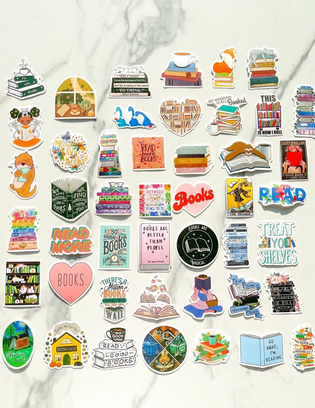 Book Obsessed Stickers Book Lovers Sticker Set Bibliophile Stickers ...