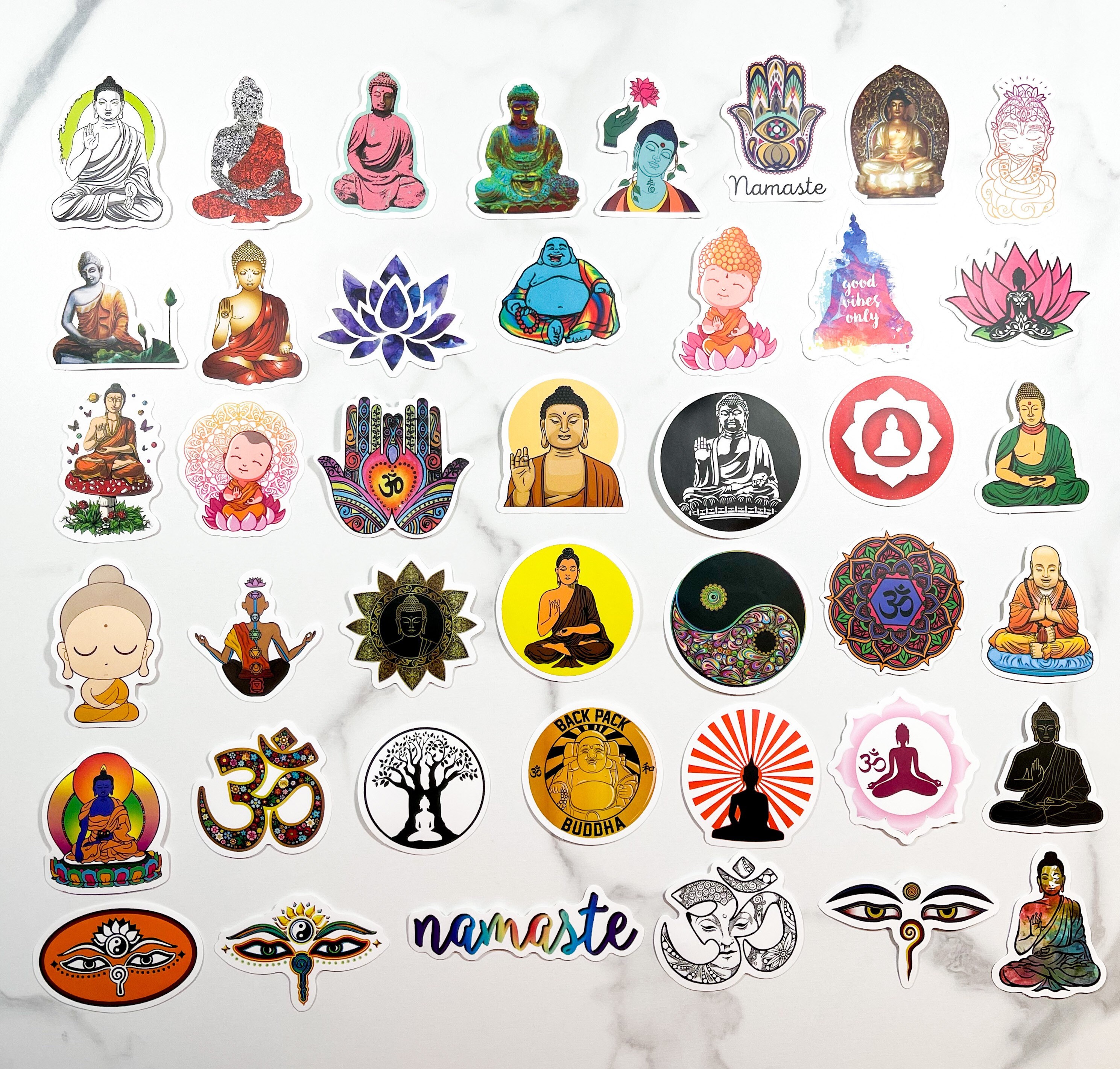 Buddha Laptop Sticker Pack Buddhism Stickers Namaste - Etsy