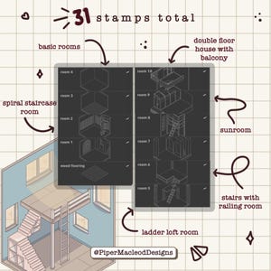 Isometric Procreate Stamps, Empty Room & House Theme, Procreate Brushes ...