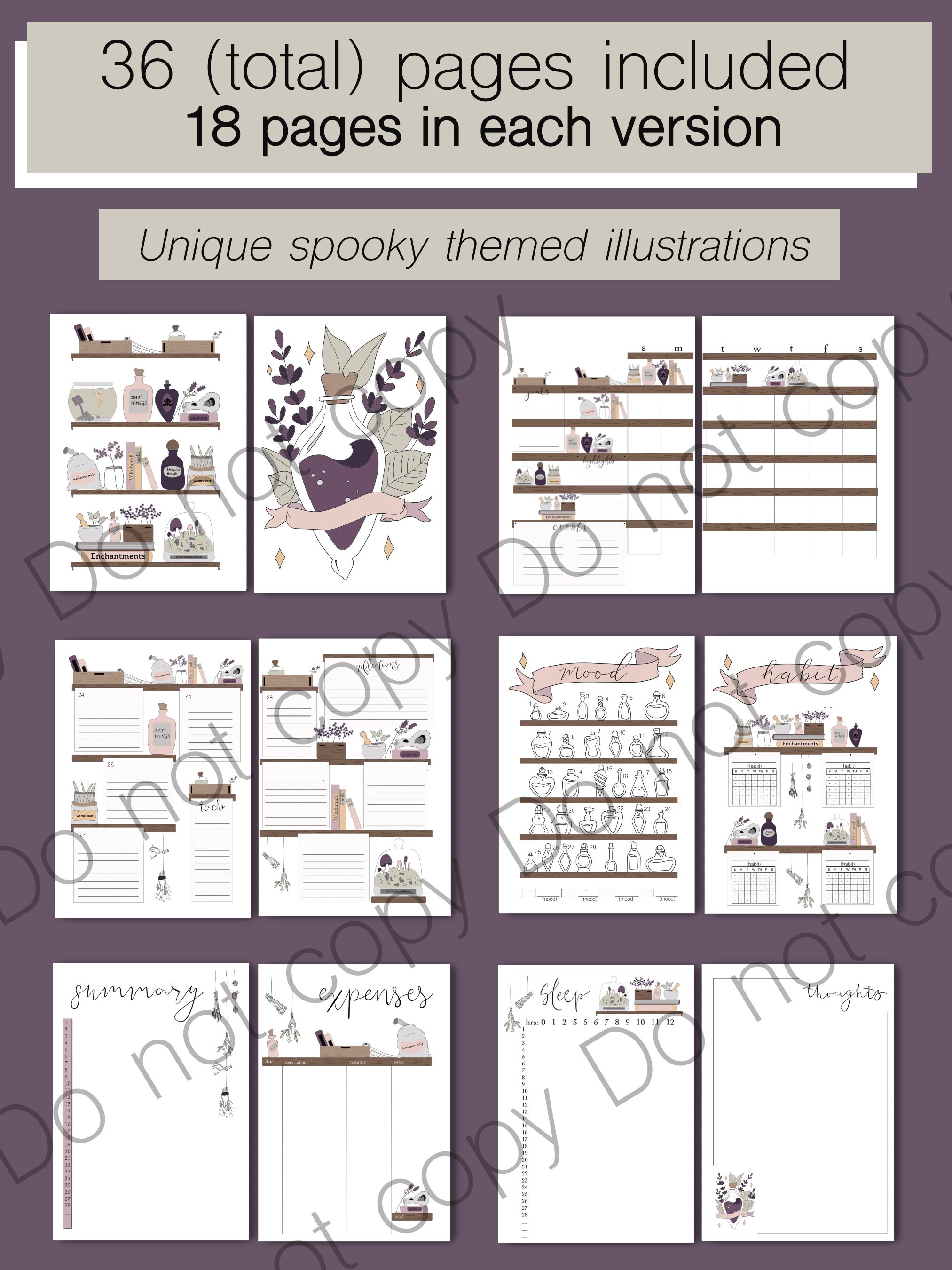 Bullet Point Journal Set With a Spooky Theme Printable - Etsy