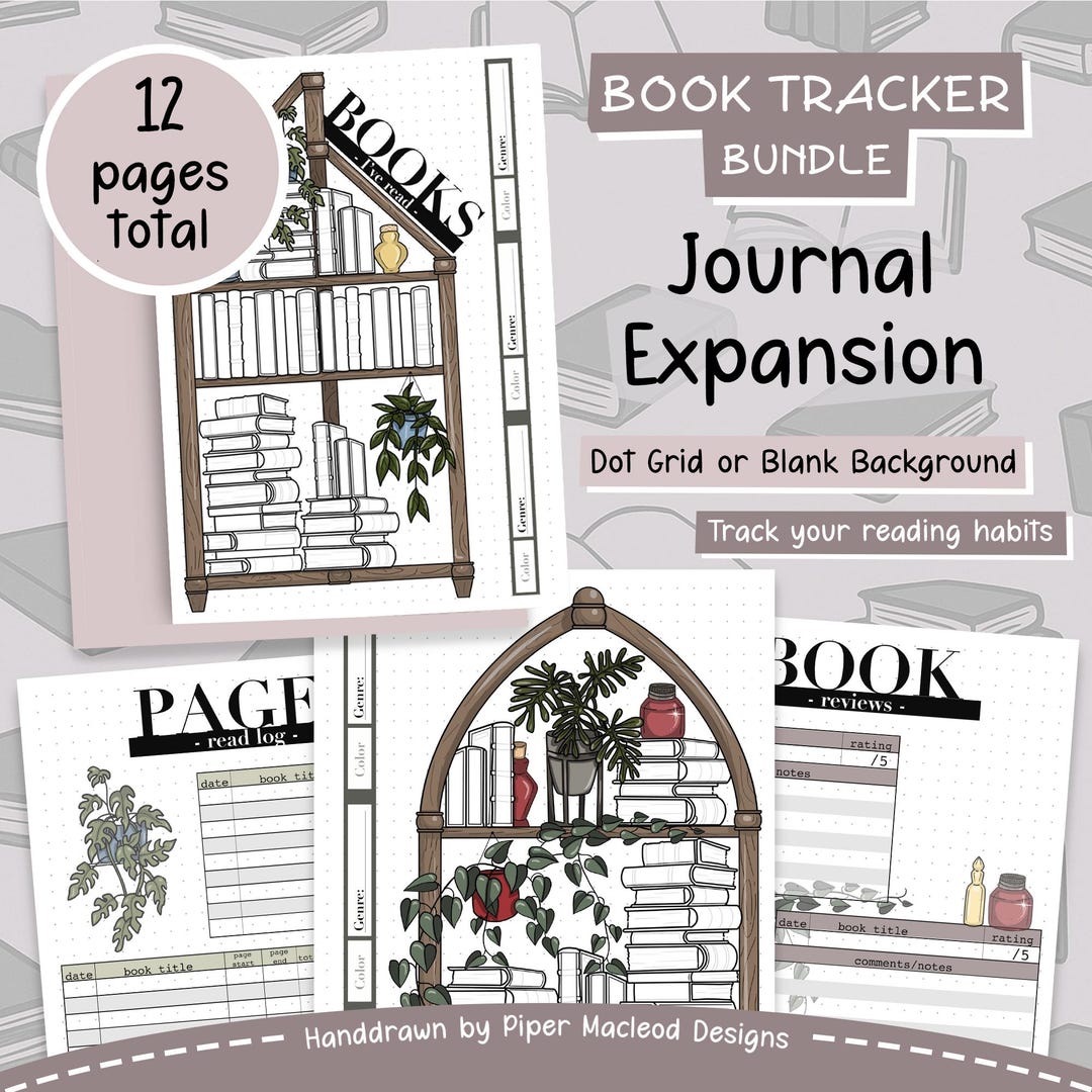 Book Reading Tracker Bundle: Printable Journal Inserts (PDF) - Etsy