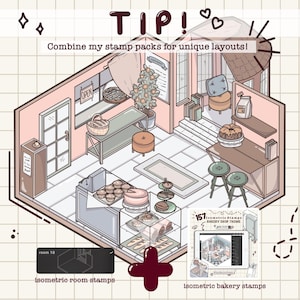 Isometric Procreate Stamps, Empty Room & House Theme, Procreate Brushes ...