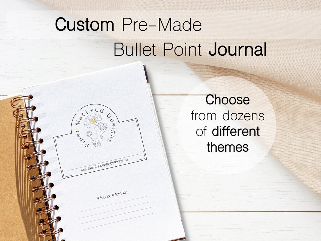 Premade Bullet Point Journal A5, Undated Monthly Custom Planner, Unique ...
