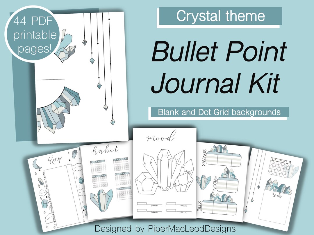 Bullet Point Journal Set With a Crystal Theme Diamond and - Etsy